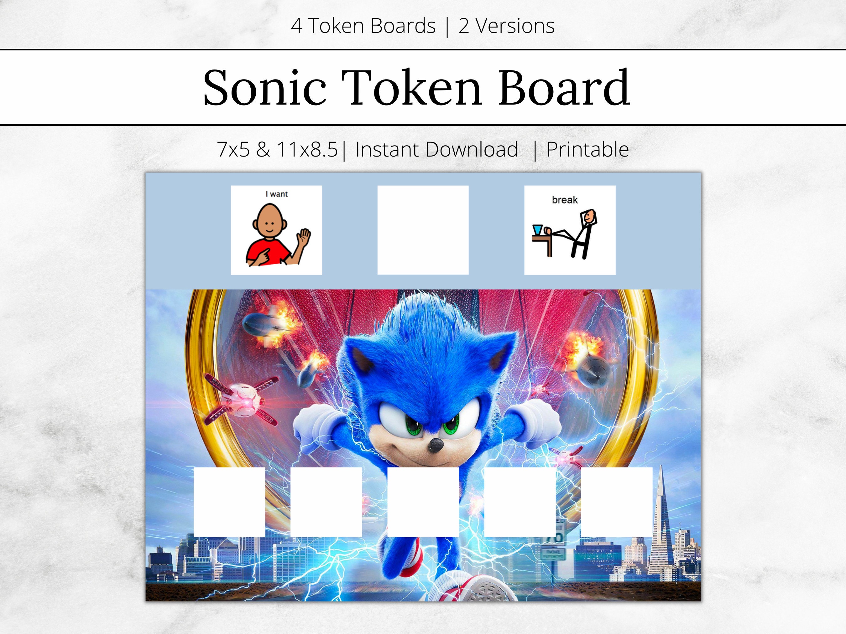 Sonic the Hedgehog Token Board, Sonic Behavior Chart, ABA Resources ...