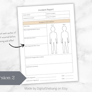 Incident Report, Daycare Incident Report, Ouch Report, Daily Report ...