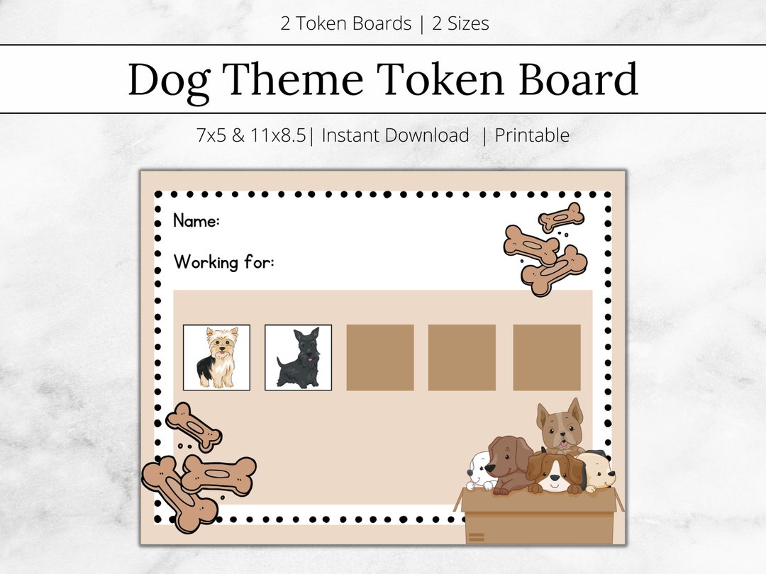 Dog Theme Token Board for Special Education ABA Materials Dog Token ...