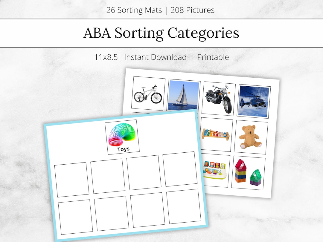 ABA Sorting Categories, ABA LRFFC, Sorting Class, Sorting Pictures ...
