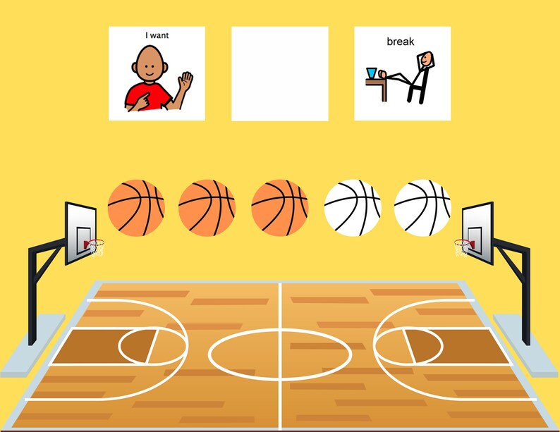 Basketball Token Board Reward Chart Visual Reward Positive - Etsy