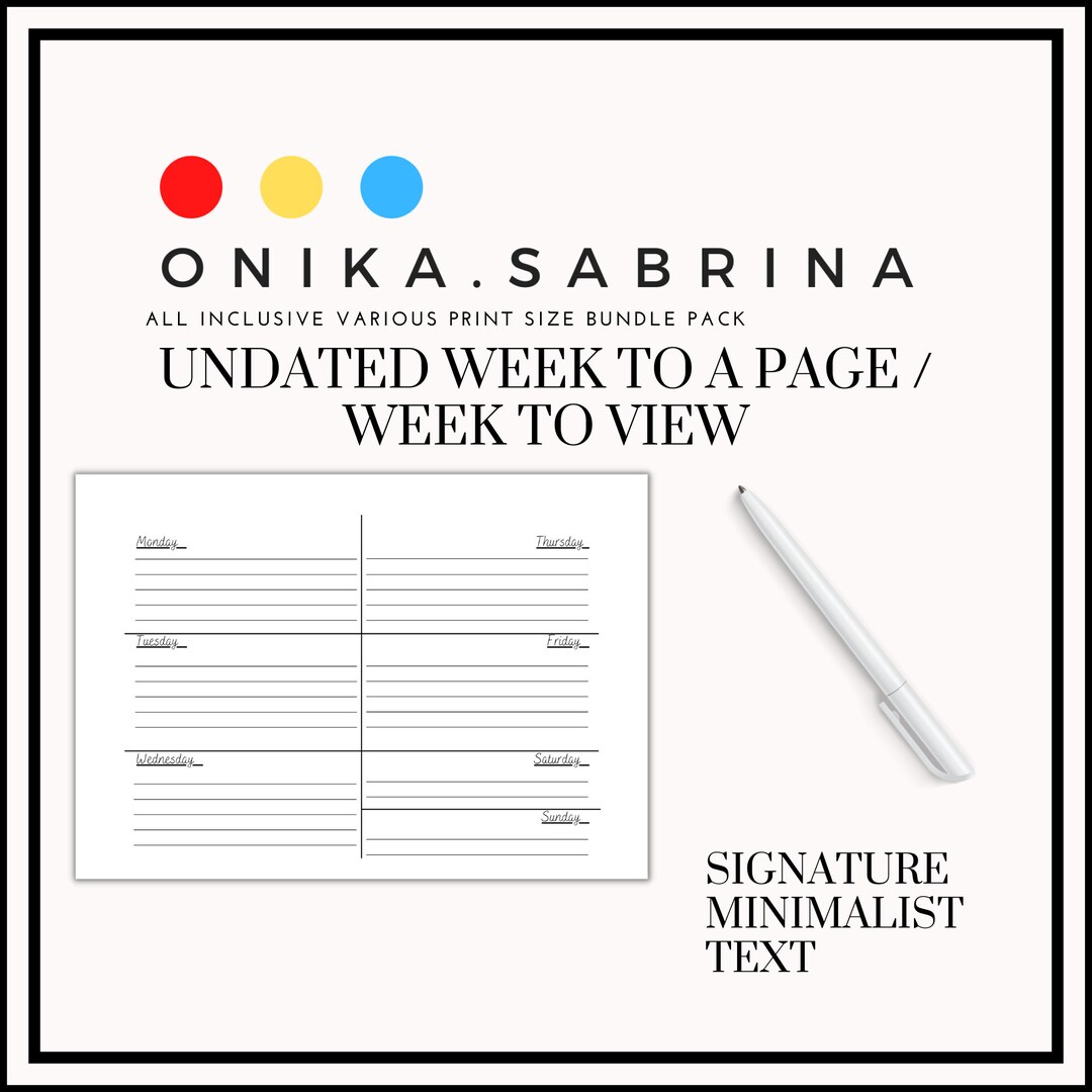 Printable Undated Diary Page / Planner / Calendar / Schedule / - Etsy