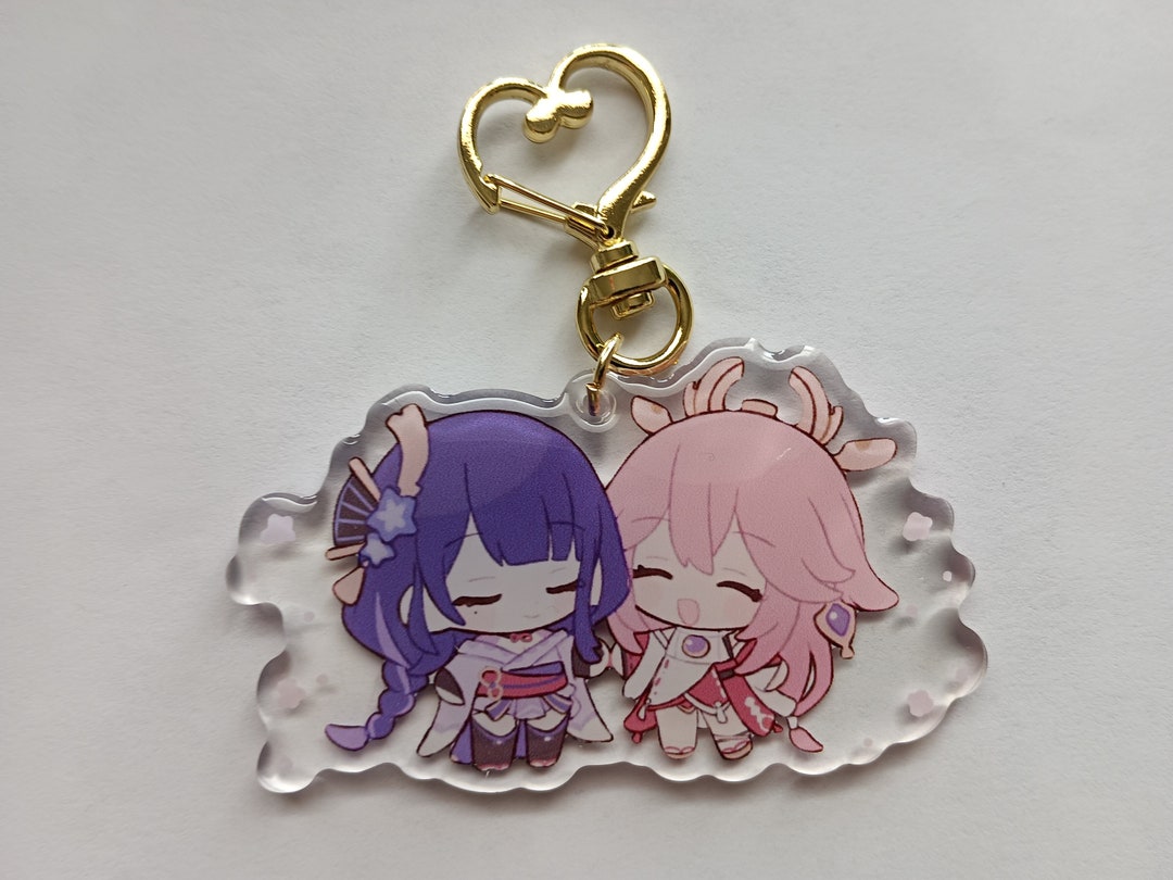 Raiden Shogun & Yae Miko Keychain - Etsy