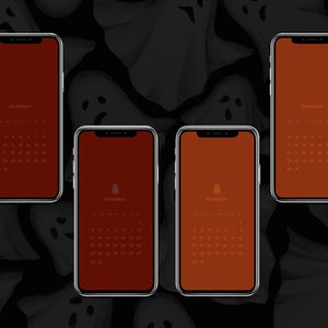 Minimalist Aesthetic October Calendar Phone Lockscreen Homescreen ...