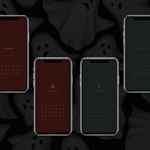 Minimalist Aesthetic October Calendar Phone Lockscreen Homescreen ...