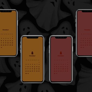 Minimalist Aesthetic October Calendar Phone Lockscreen Homescreen ...