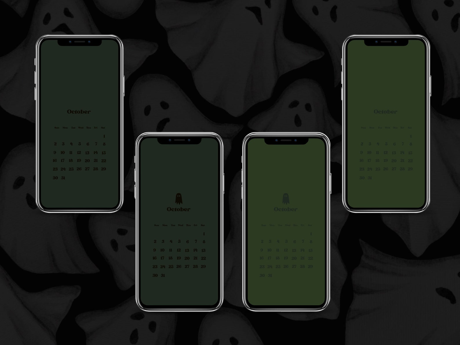 Minimalist Aesthetic October Calendar Phone Lockscreen - Etsy