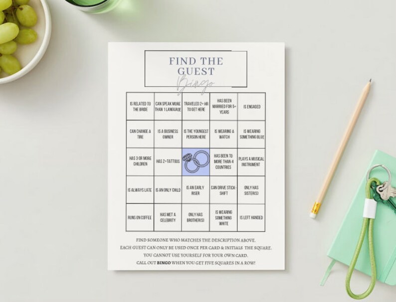 Bridal Shower Game, Instant Download, Bingo Bridal Game, Printable ...