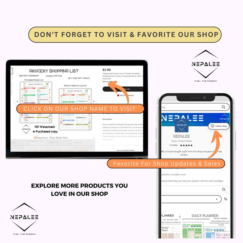 Categorized Grocery List | Printable Template | Shopping List | Grocery ...