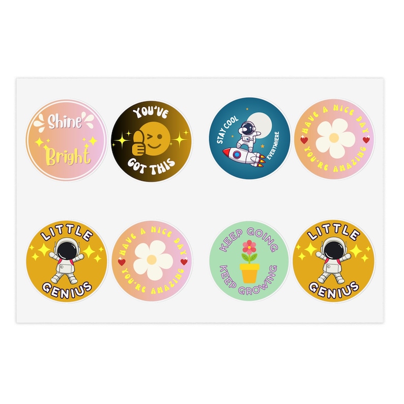 Kids Cheerful Sticker Set, Cute, Fun & Vibrant, Die Cut Sticker Pack ...