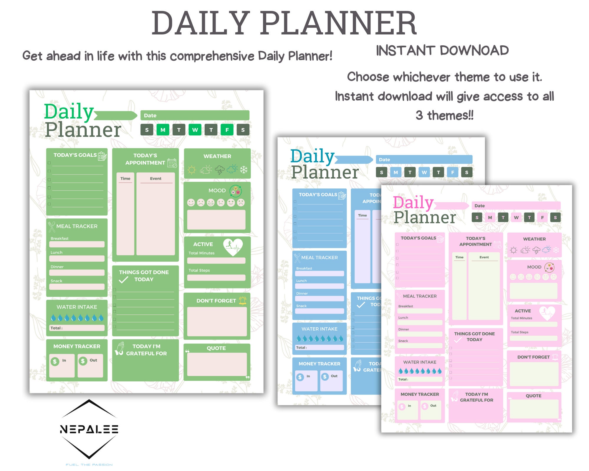 Digital Planner: Ultimate Daily Schedule Planners With Trackers ...