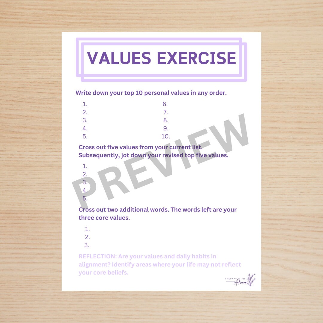 Goal-setting Worksheets for Therapists: Discover Core Values, Set Good ...
