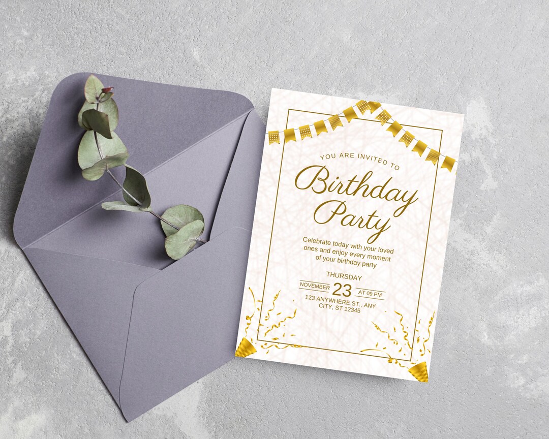 Editable Birthday Invitation, Printable Birthday Party Invitation ...