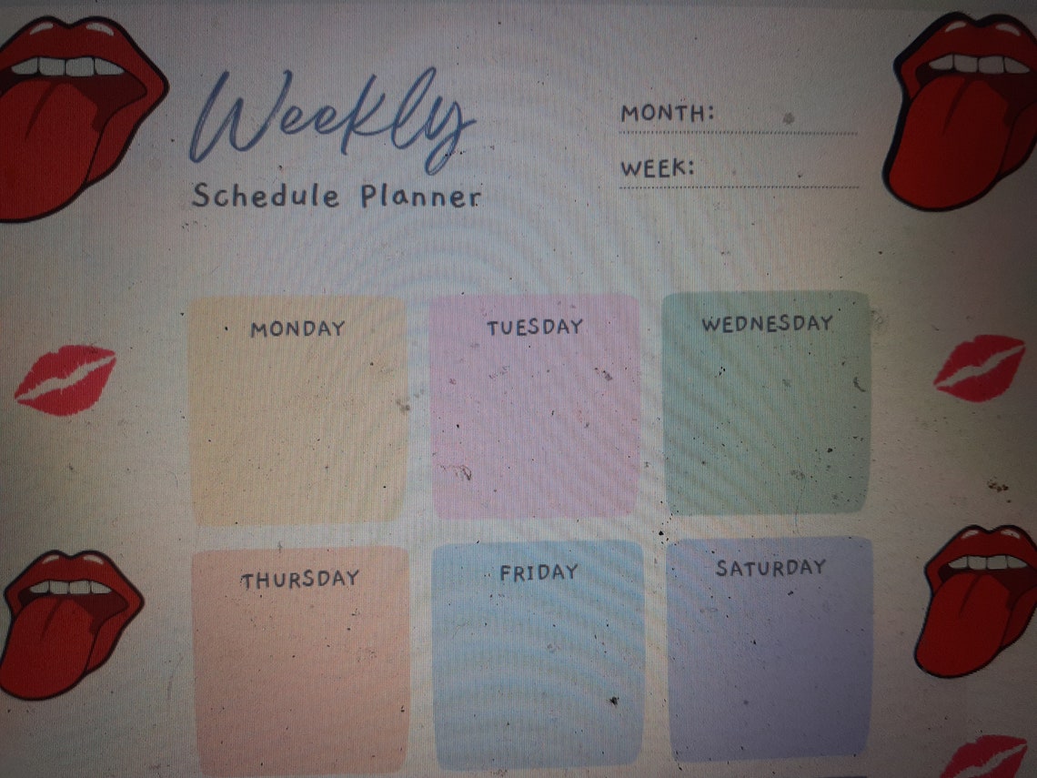 Adult Content Weekly Planner Template. Onlyfans Weekly Planner ...
