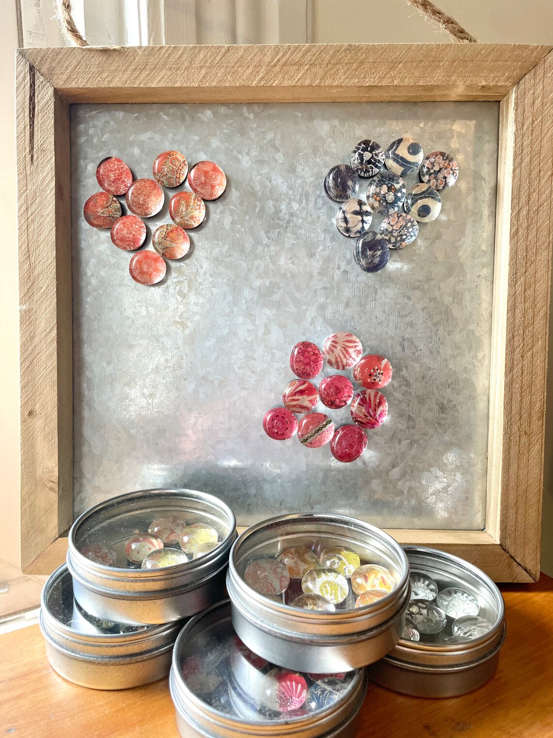 Black and Purple Floral Print Refrigerator Magnet Set - Etsy