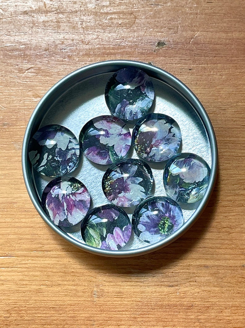 Black and Purple Floral Print Refrigerator Magnet Set - Etsy