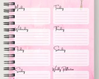 Pink Weekly Planner Template (printable PDF File) - Etsy