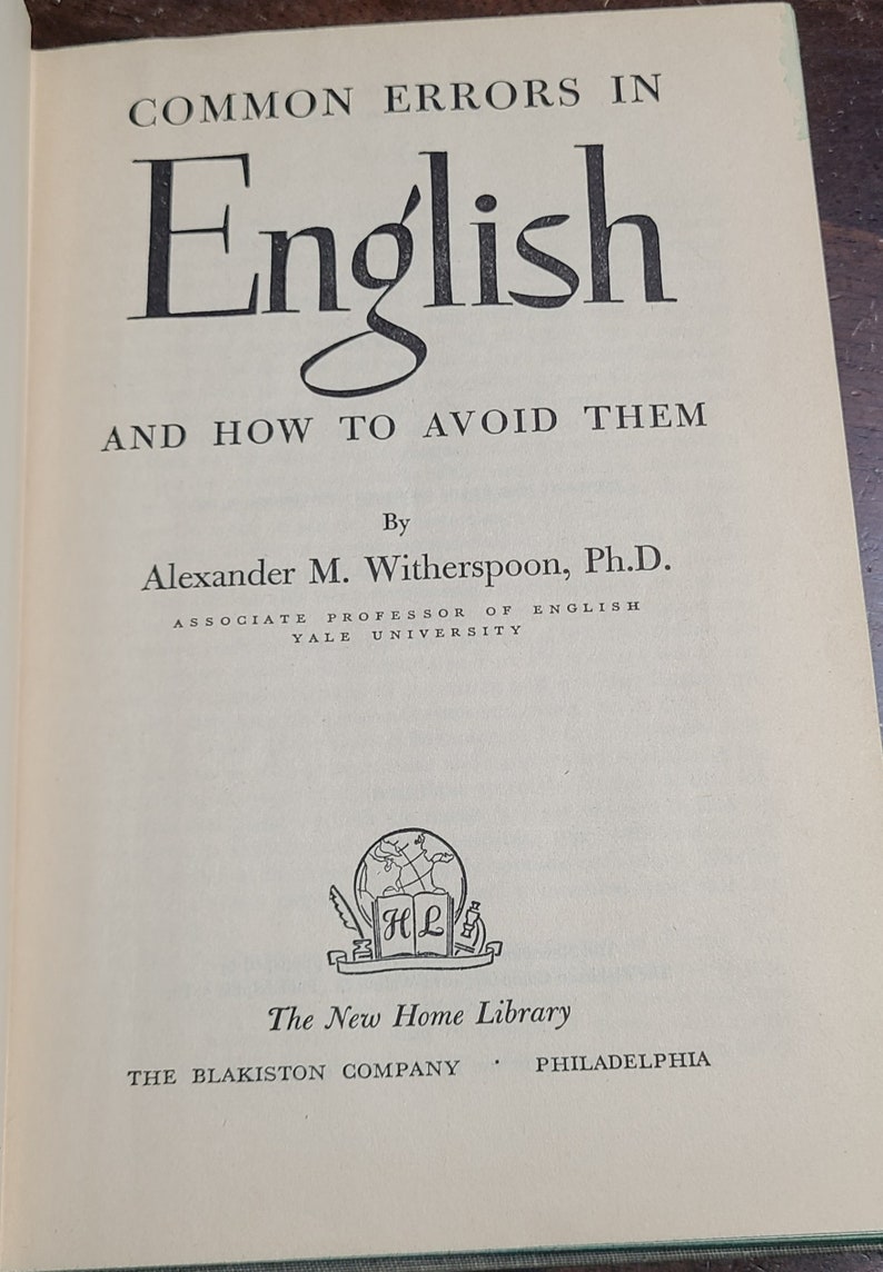 Common Errors in English and How to Avoid Them by Alexander M ...