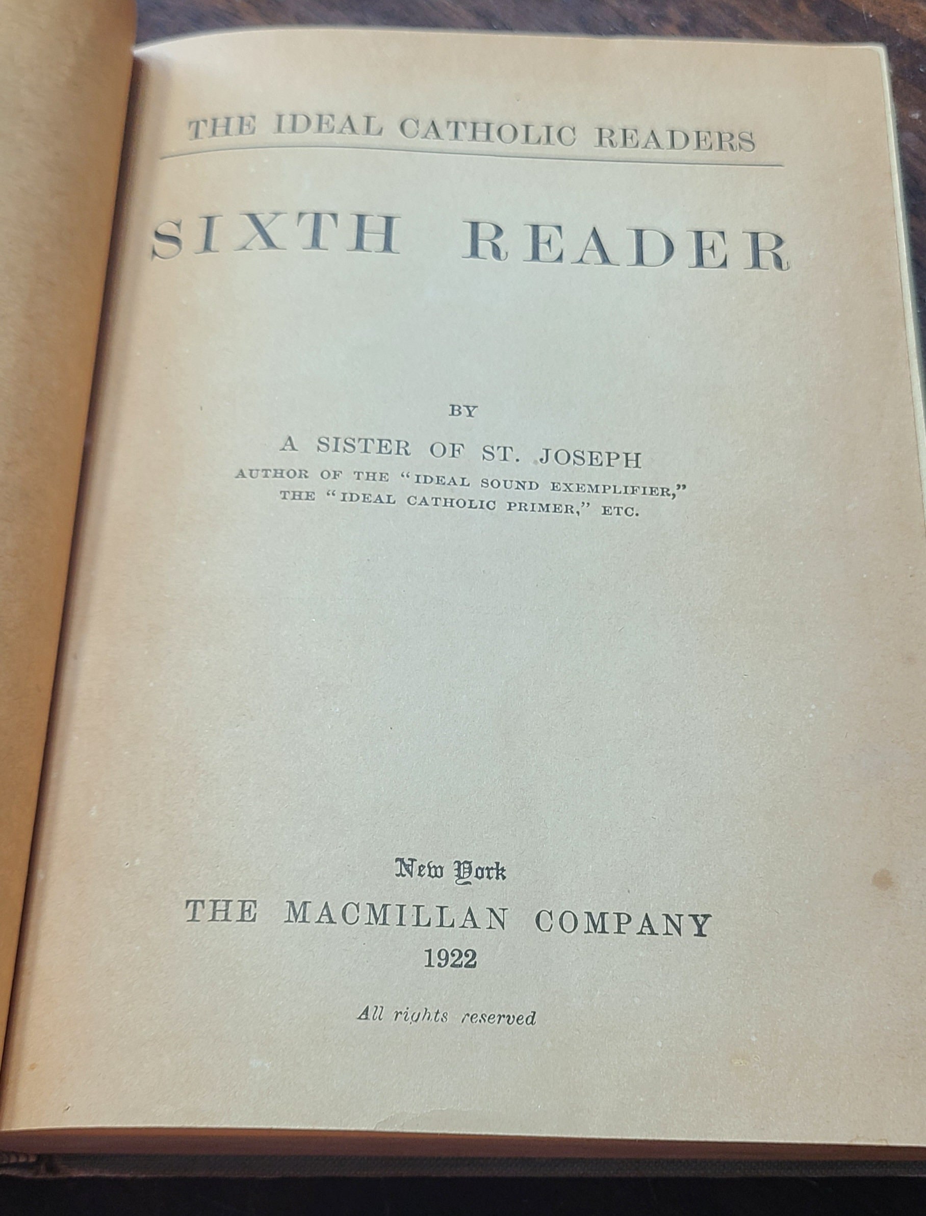 The Ideal Catholic Reader Sixth Reader By A Sister Of St Joseph 1922