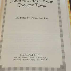 Junie B., First Grader Cheater Pants by Barbara Park 2003 - Etsy
