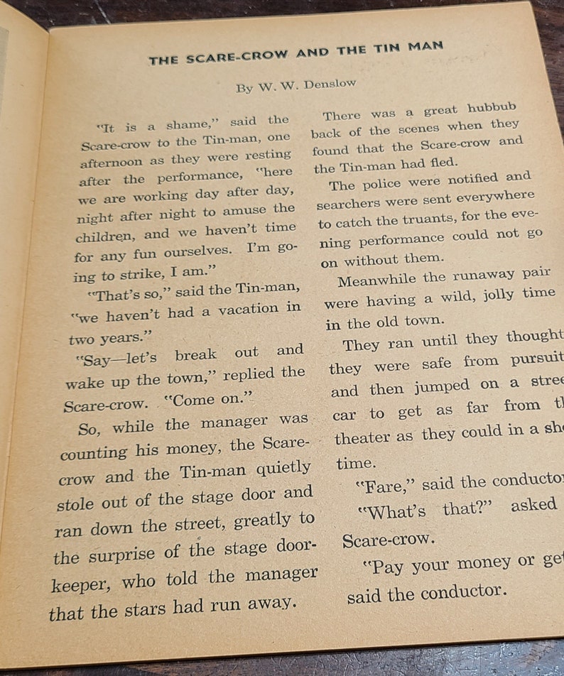 Scarecrow and Tin-man 1946 Perks Publishing - Etsy