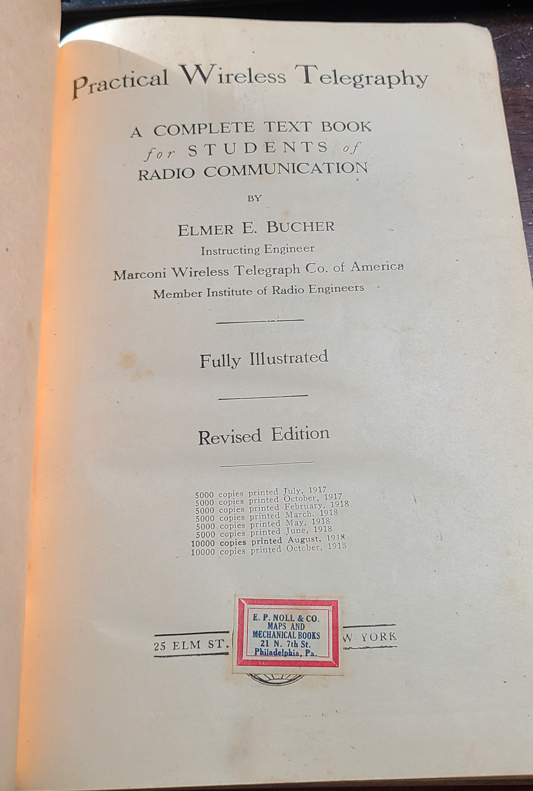 Practical Wireless Telegraphy by Elmer E. Bucher 1917 - Etsy