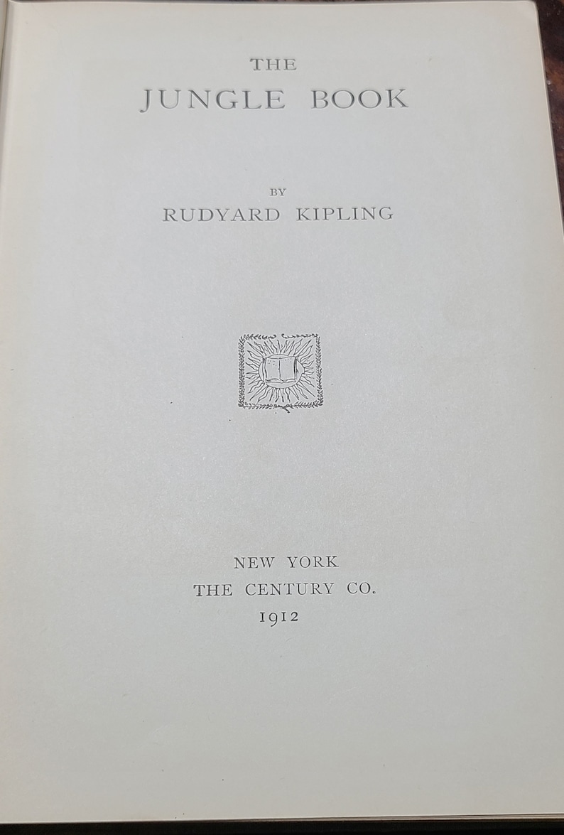 The Jungle Book by Rudyard Kipling 1912 - Etsy
