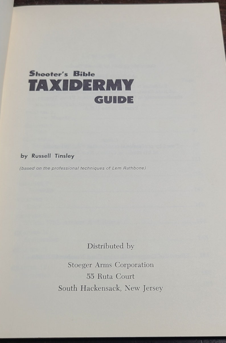 Shooter's Bible Taxidermy Guide by Russell Tinsley 1967 - Etsy