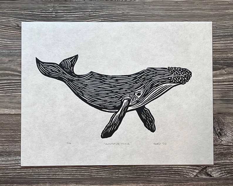 Humpback Whale Block Print - Etsy