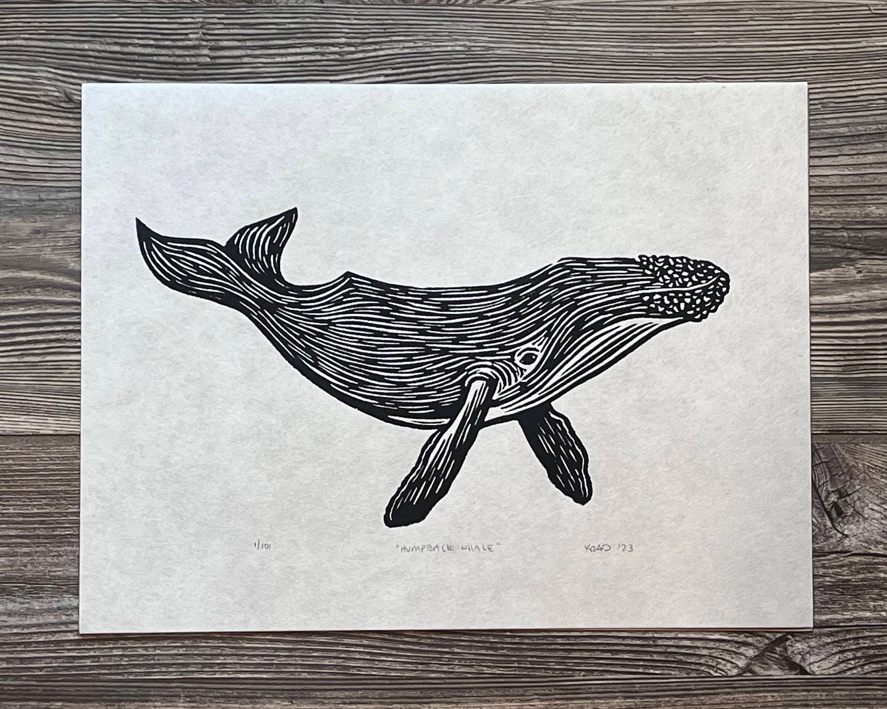 Humpback Whale Block Print - Etsy