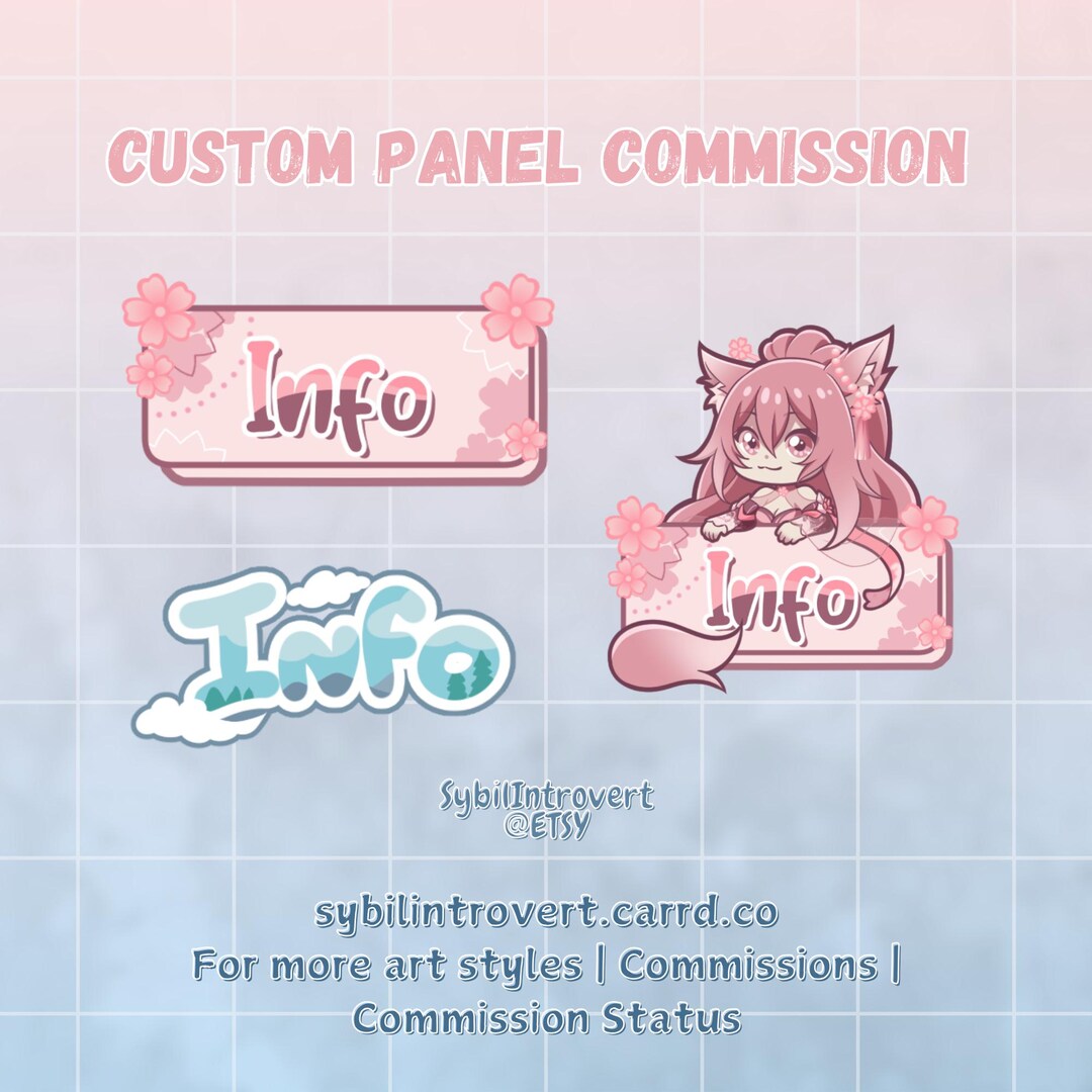 Custom / Personalized Panels for Twitch I Panel Art Commission, Anime ...