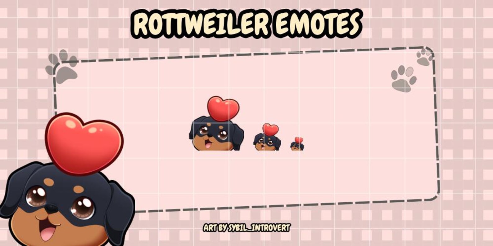 Cute Dog Rottweiler Emotes | Emotes for Twitch, Discord or Other - Etsy