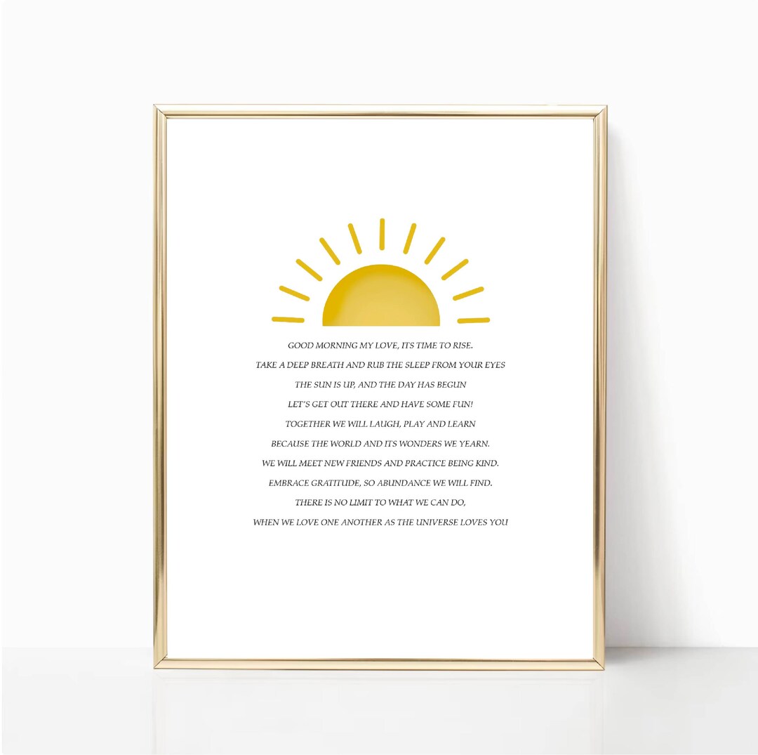 Rise and Shine Poem - Etsy