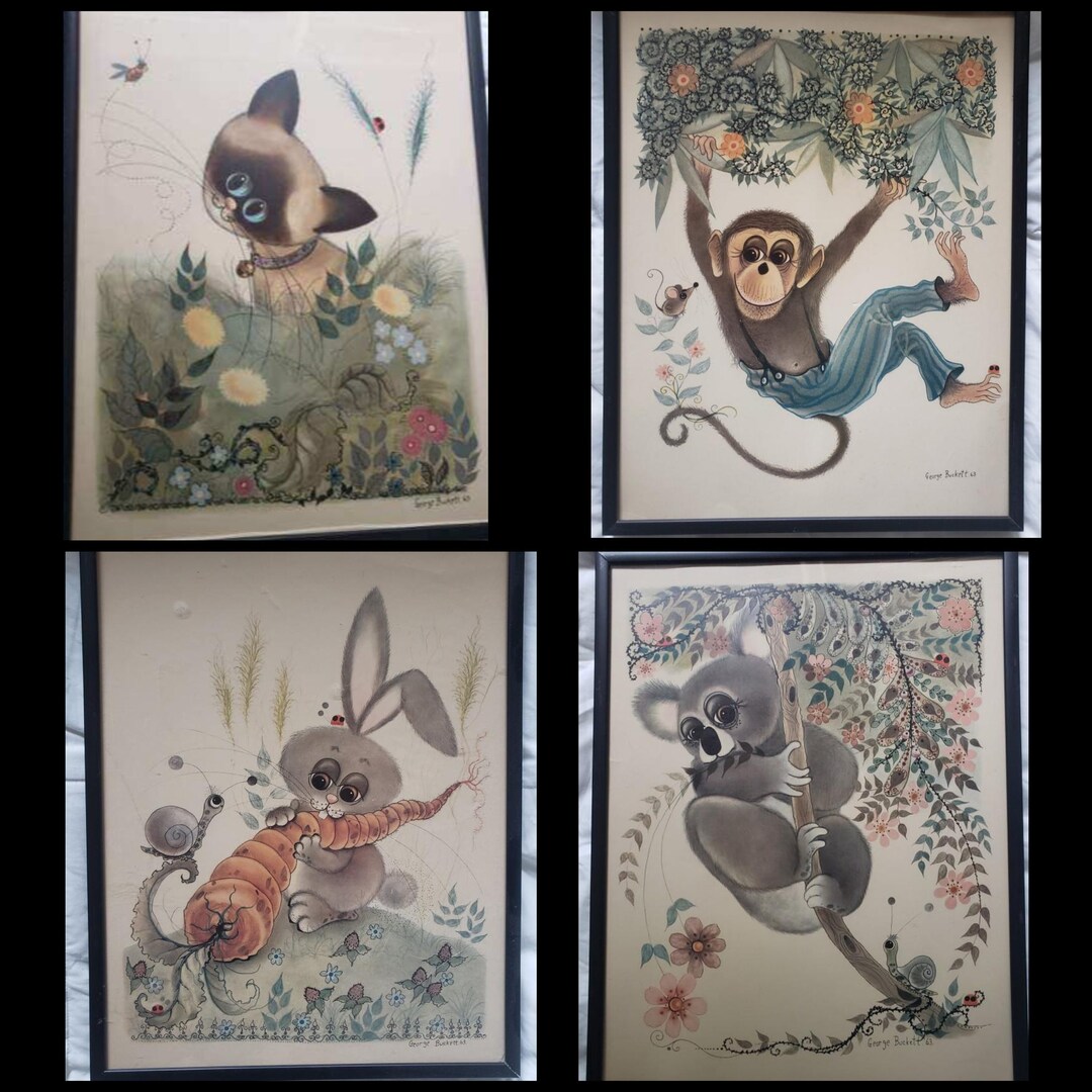 Set of Four Vintage Framed George Beckett Prints - Etsy