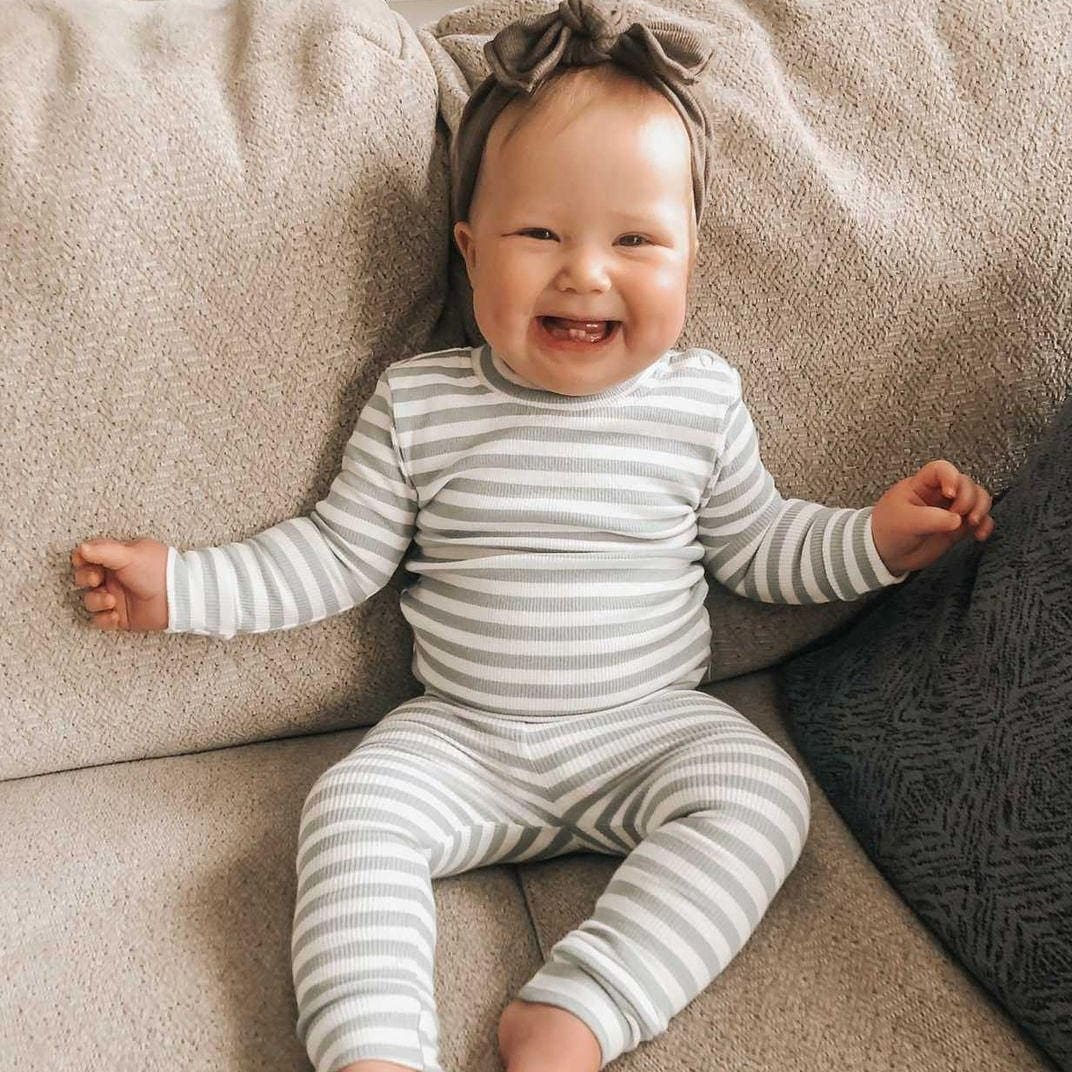 Gender Neutral Baby Clothes Sage Lounge Set Newborn Baby Outfit Ribbed ...