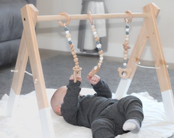 Baby Play Gym , Natural Wood Play Gym for Baby , Wooden Baby Gym , Baby ...