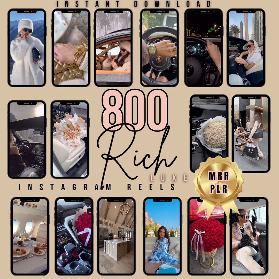 800 Rich Luxe Women Reels I Luxury Reels for Instagram Reels, Faceless Videos Luxury Digital ...