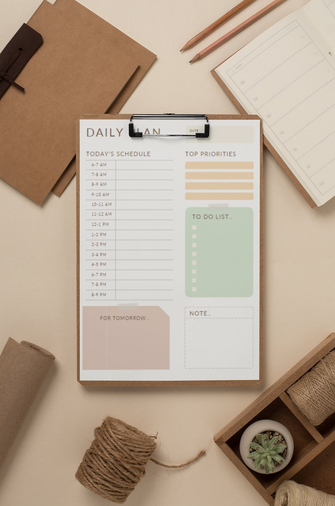 Digital Downloadable Daily Planner List Organization - Etsy