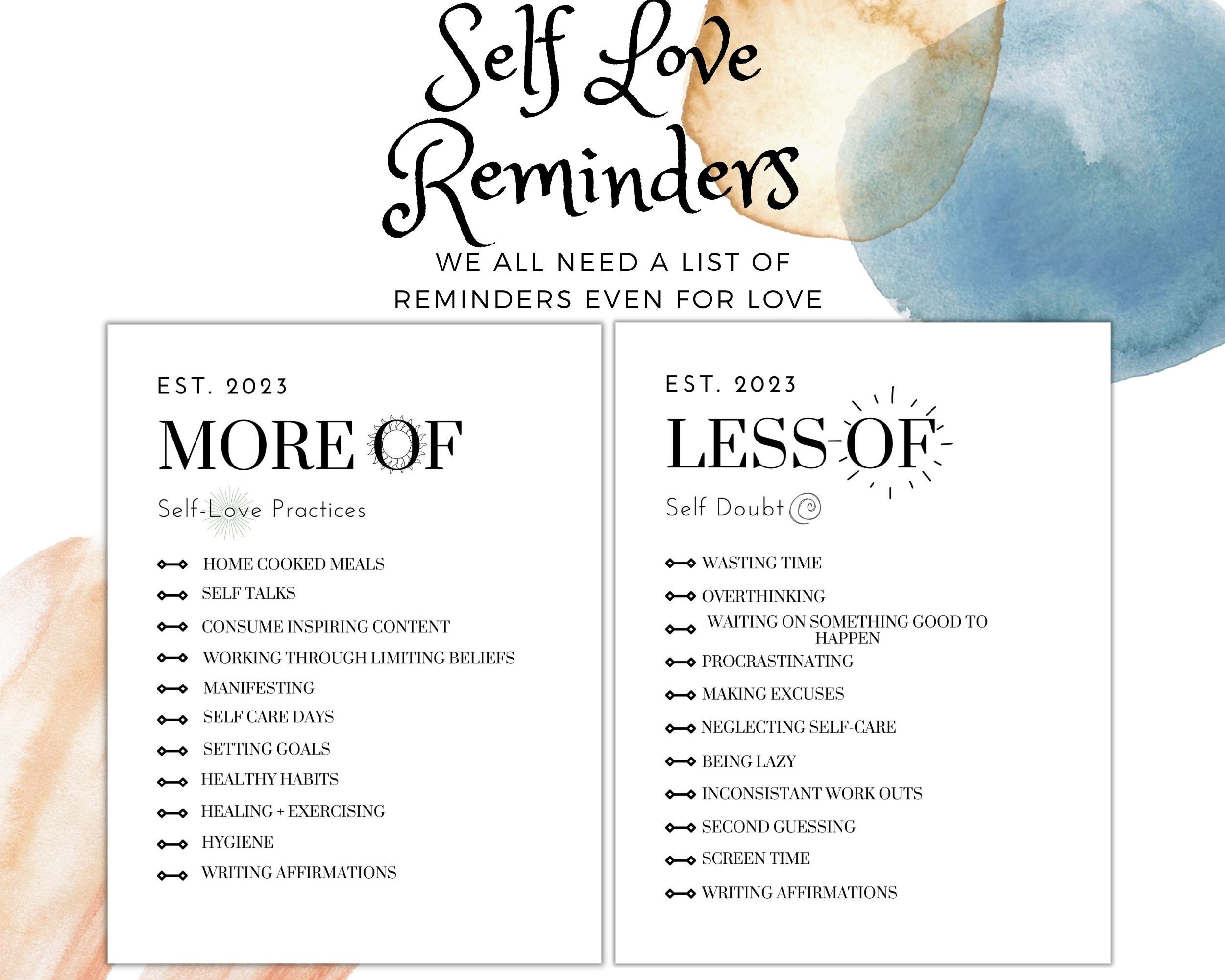 Self Love Reminders, Mental Health Gift,self Care Ideas List More of ...