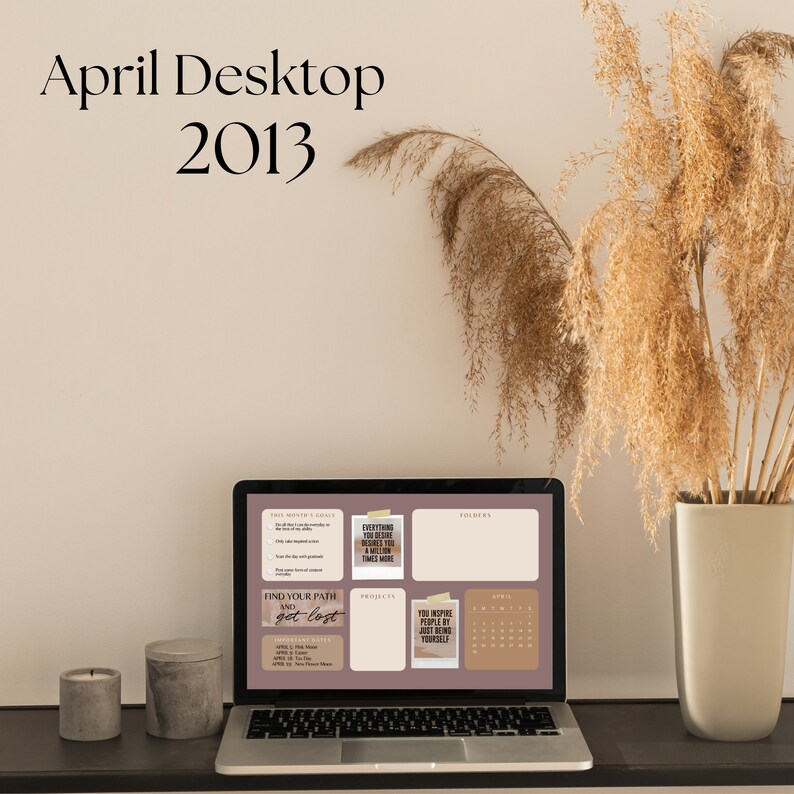 Modern Desktop Wallpaper - APRIL 2023 - Etsy