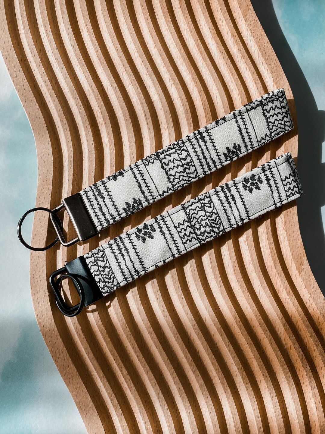 Black and White Aztec Key Fob | Key Wristlet | Keychain - Etsy