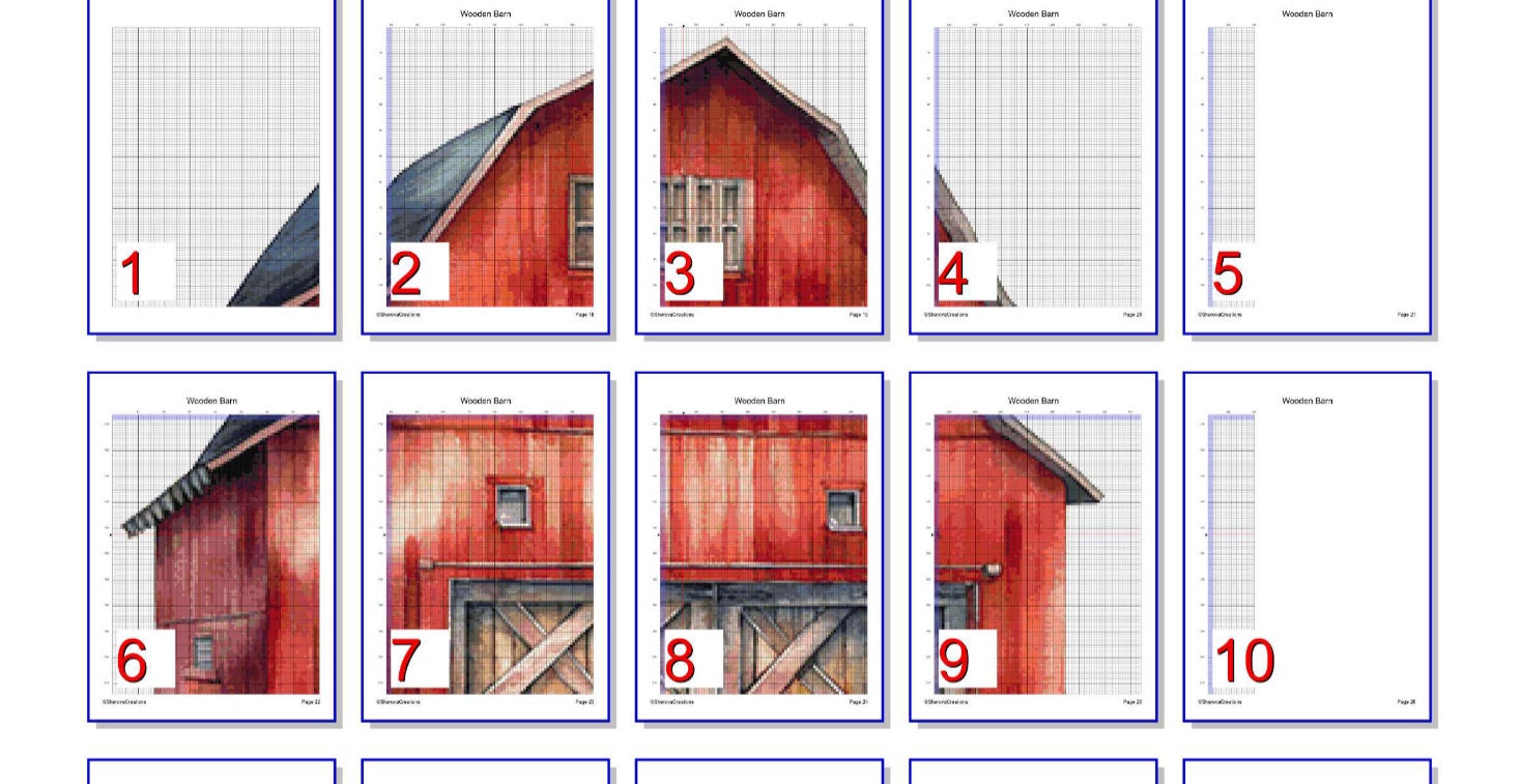 Wooden Barn Cross Stitch Pattern 7 Sizes Counted Cross Stitch Full ...
