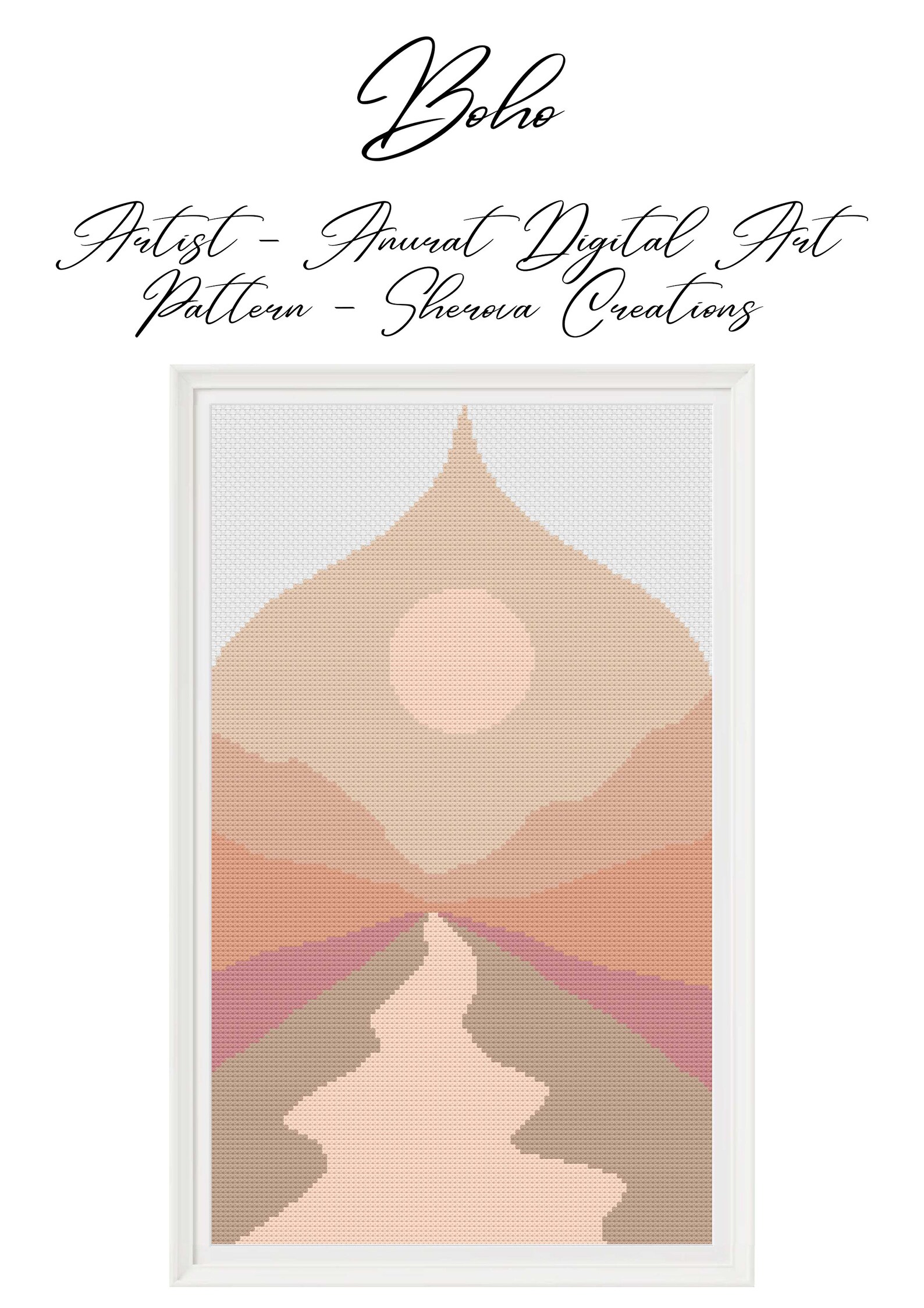 Boho Counted Cross Stitch Pattern Digital Printable - Etsy