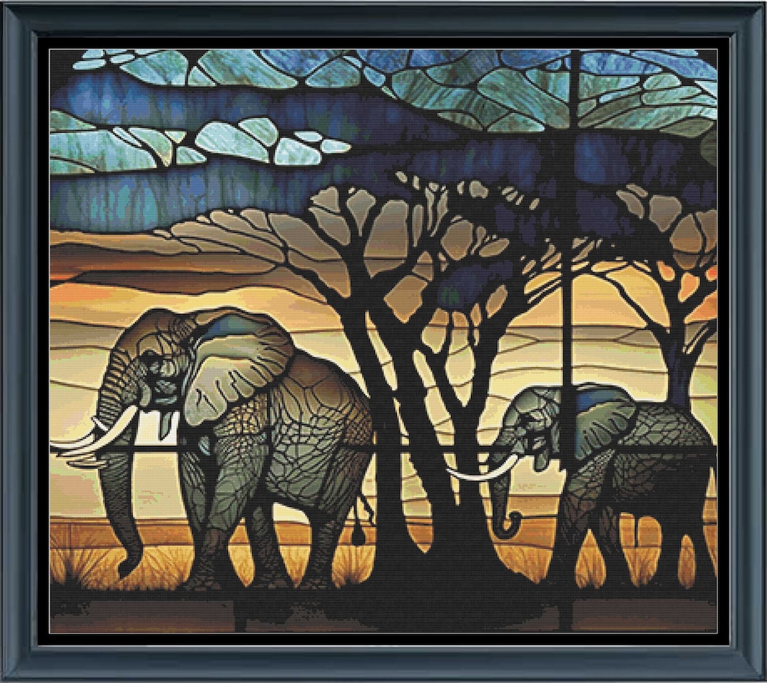 Elephant Counted Cross Stitch Pattern ** Digital | Printable ** - Etsy