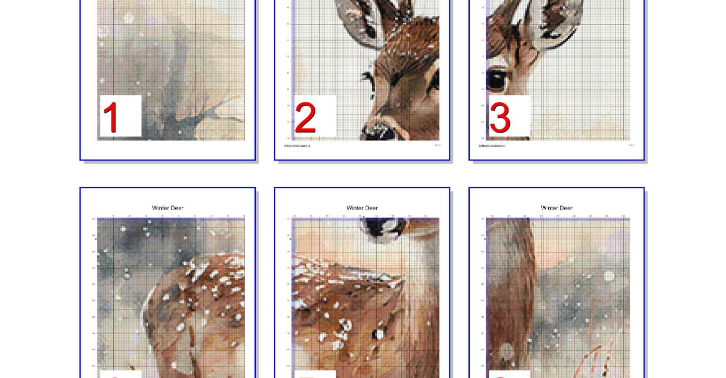 Winter Deer Counted Cross Stitch Pattern ** Digital | Printable ** - Etsy