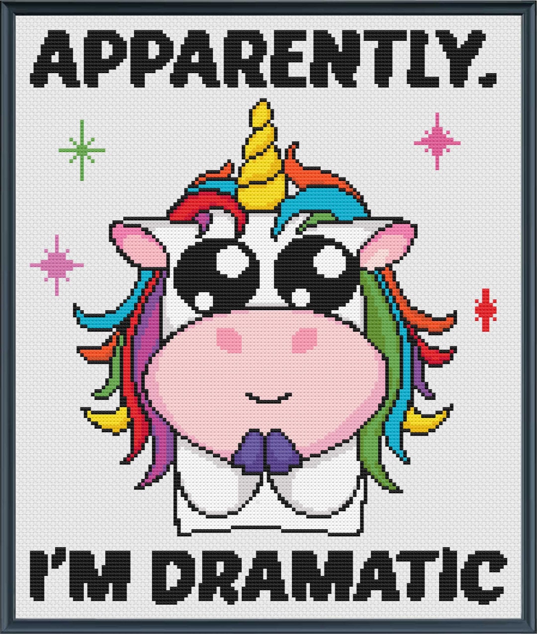 Dramatic Unicorn Cross Stitch Pattern - DIY Fantasy Decor | Pattern ...