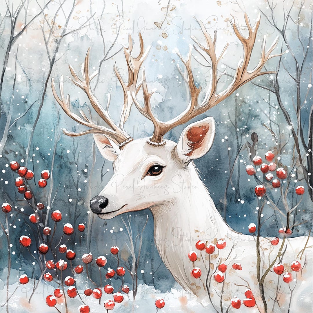 Christmas Deer Background, 10 Image Bundle, 300DPI, Digital Download ...