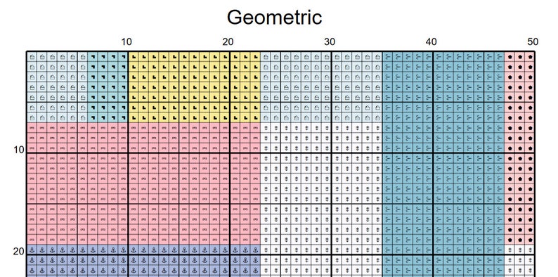 Geometric Counted Cross Stitch Pattern Digital Printable - Etsy