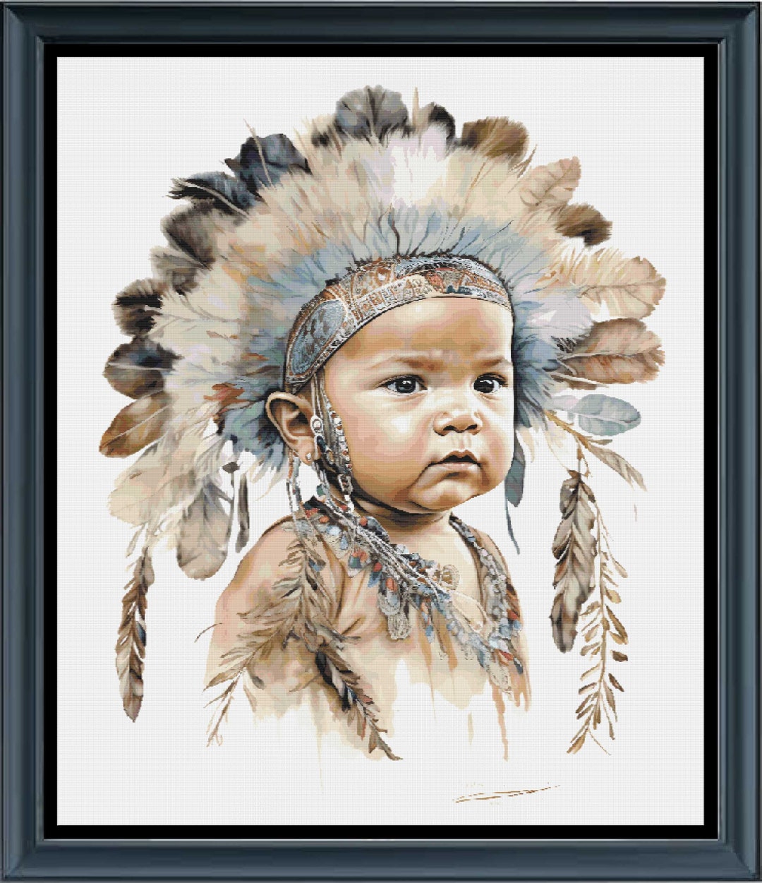Native Baby Counted Cross Stitch Pattern ** Digital | Printable ** - Etsy