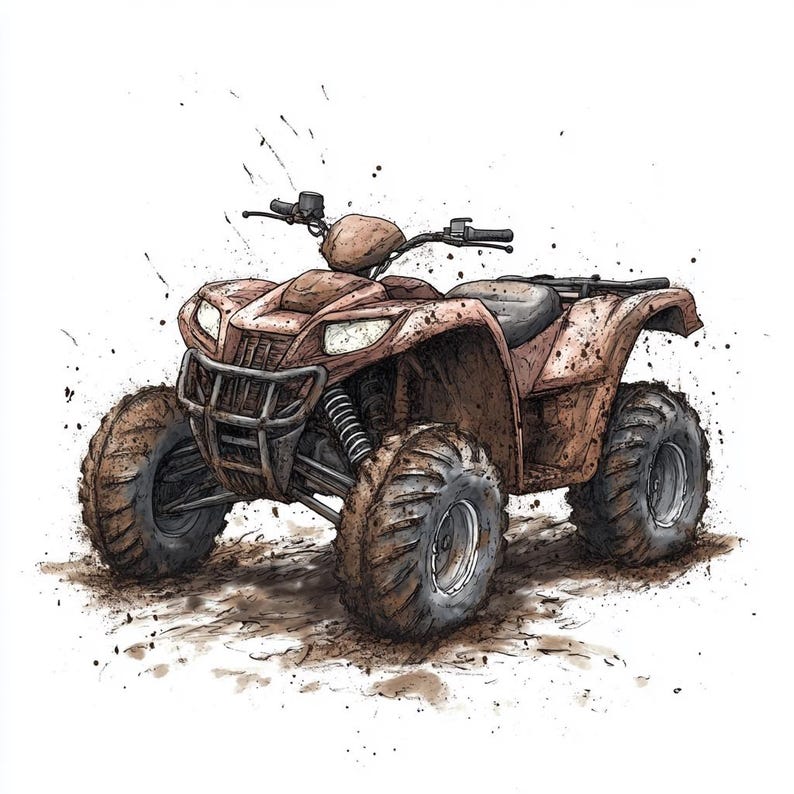 Watercolor ATV Clipart: Mud Quad Bike Image (digital Download) - Etsy